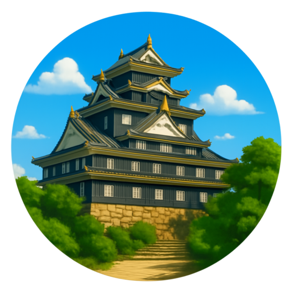 岡山城 Okayama Castle – わかりやすい観光マップ Japan Sightseeing Map Kawaii Official