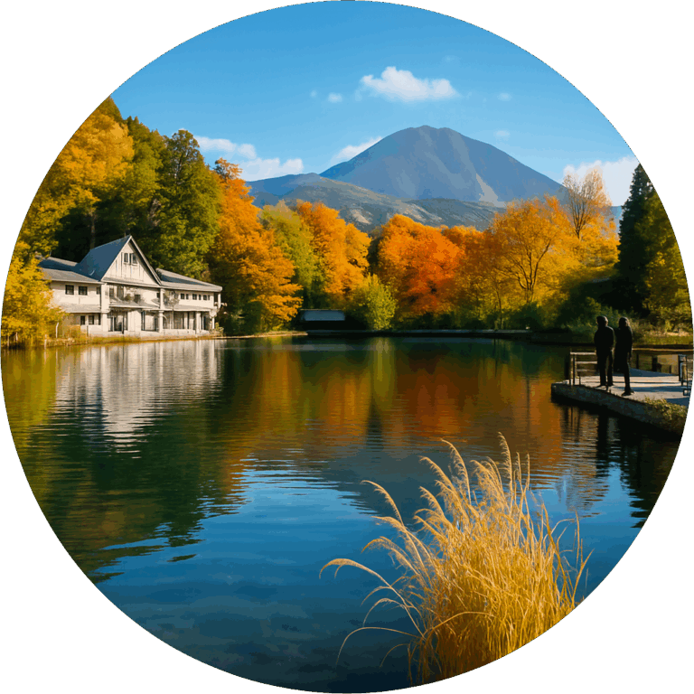 金鱗湖 Lake Kinrin (Kinrinko) – わかりやすい観光マップ Japan Sightseeing Map Kawaii ...